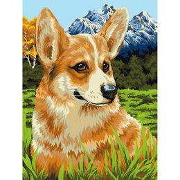 buttinette Malen nach Zahlen "Corgi", 30 x 40 cm