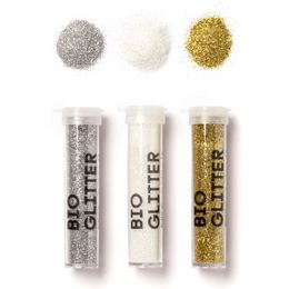 Folia Bio Glitter, gold-silber-weiß, 5x 7 g