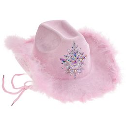 buttinette Cowboyhut "Feder", rosa