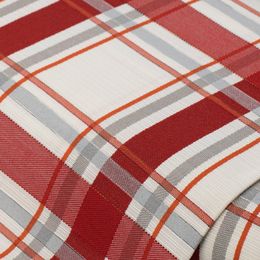 buttinette Jacquard "Karo", rot/grau/natur