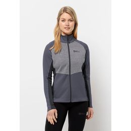 Fleecejacke Jack Wolfskin "MARIENBERG FZ W", Damen, Gr. XXL (48), grau (dolphin), 1. OBERSTOFF 61% POLYESTER, 34% LYOCELL, 5% ELASTHAN 2. OBERSTOFF 64% POLYESTER, 31% LYOCELL, 5% ELASTHAN FUTTER 100% POLYESTER, Jacken