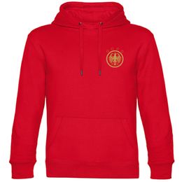 multifanshop Kapuzen Sweatshirt - Deutschland - Adler Retro Gold - Druck gold metallic - Hoodie