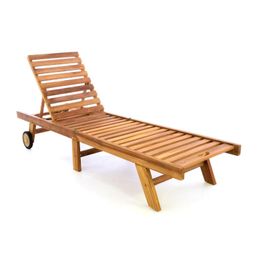 Vcm Sonnenliege Gartenliege 200x57x34cm Liegestuhl Teakholz klappbar