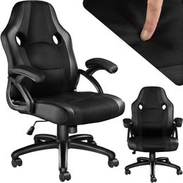 TecTake&reg; B&uuml;rostuhl, ergonomische Form, Kunstlederbezug mit Mesh-Gewebe, stufenlos h&ouml;henverstellbar