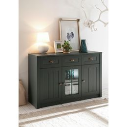 Sideboard Home Affaire "Ascot" Sideboards Gr. B/H/T: 130 cm x 86 cm x 43 cm, 3 St., grün Breite 130 cm