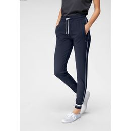 Jogginghose OCEAN SPORTSWEAR "Comfort Fit" Gr. 38, N-Gr, blau (navy (jogginghose aus nachhaltigem material)) Damen Hosen mit seitlichen Paspeln Bestseller