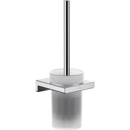 WC-Reinigungsbürste Hansgrohe "AddStoris", silber (chrom), B:10,5cm H:21,8cm L:12cm, Metall, Glas, Reinigungsbürsten, Wandmontage