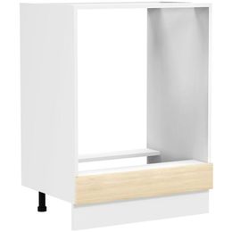 ebuy24 - Fasola Küchenunterschrank für Herd 60 cm Eiche Dekor, weiß.