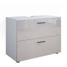 VICCO - Waschbeckenunterschrank Irma, Weiß Hochglanz, 80 x 58.6 cm