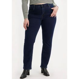 LEVI'S® PLUS Straight-Jeans LEVI'S PLUS "724 PL HR STRAIGHT" Gr. 18 (48), Länge 34, blau (lots of love), Damen, Denim/Jeans, Obermaterial: 85% Baumwolle, 7% Lyocell, 6% Elastomultiester, 2% Elasthan, Jeans