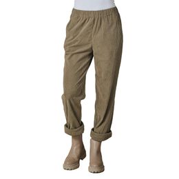 Cordhose Zhrill "PIA", Damen, Gr. S, N-Gr, grün (grape leaf), Cord, Obermaterial: 100% Polyester, unifarben, casual, regular fit knöchelfrei, Hosen, mit Rippstruktur