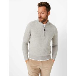 Strickpullover Brax "Style STEFFEN", Herren, Gr. XL (54), silber (silberfarben), 80% Wolle, 20% Polyamid, Pullover