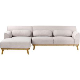 Beliani Ecksofa Hellgrau Stoffbezug L-förmig 3-Sitzer Sofa mit Chaiselongue Rechtsseitig Wohnzimmermöbel Modern Wohnzimmer Ausstattung Wohnecke