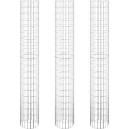 vidaXL - Gabionen-Hochbeete 3 Stk. Rund Verzinkter Stahl Ø30x200 cm