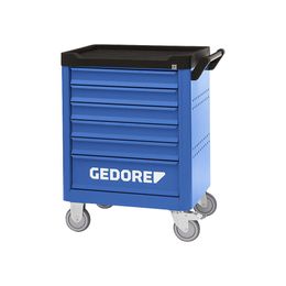 Gedore Werkzeugwagen workster, 6 Schubladen, mit 172-teiligem Sortiment, HxBxT 900 x 625 x 510 mm