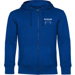 multifanshop Kapuzen Sweatshirt Jacke - Deutschland - Herzschlag - Druck weiß - Sweat