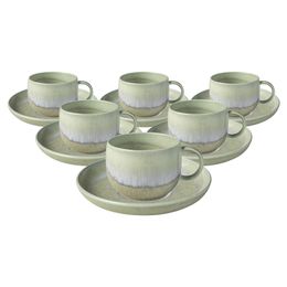 like. by Villeroy & Boch Kaffeetassen mit Untertassen Perlemor Alga 190 ml 6er Set