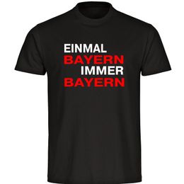 multifanshop Kinder T-Shirt - Bayern - Einmal Immer - Druck rot - Kind