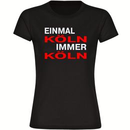 multifanshop Damen T-Shirt - Köln - Einmal Immer - Druck rot - Frauen