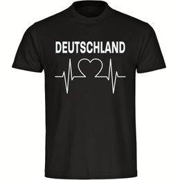 multifanshop® Kinder T-Shirt - Deutschland - Herzschlag - Druck weiß