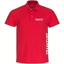 multifanshop Poloshirt - Frankfurt - Brust & Seite - Druck weiß - Polo