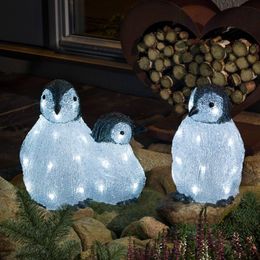 LED-Acryl-Leuchtfiguren Pinguinfamilie 3er