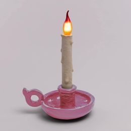 Seletti Grimm Bugia Dekotischlampe Kerzenform pink