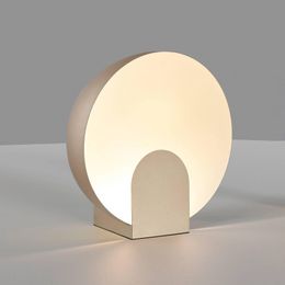 LED-Tischleuchte Óculo, goldfarben, Ø 30cm, Metall, indirekt