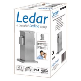 Ledino 22 cm hohe Energiesäule Outdoor mit 2 Steckdosen