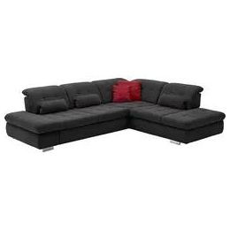 Ecksofa DIE PLANBAR "MP-IN17004 L-Form" Sofas Gr. B/H/T: 323cm x 84cm x 124cm, Chenille, Armlehne links, Bettfunktion, schwarz wahlweise mit Bettfunktion, Sitztiefen- und Kopfteilverstellung