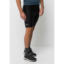 Fahrradhose Jack Wolfskin "MOROBBIA PADDED SHORTS M" Gr. M (50), Normalgrößen, schwarz (black) Herren Hosen