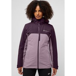 3-in-1-Funktionsjacke Jack Wolfskin "HUNBERG 3IN1 JKT W", Damen, Gr. S (36), lila (wild, blossom), Hauptmaterial: 100% Polyester (recycled); Kontrast: 100% Polyester (recycled); Futter: 100% Polyester (recycled); Innenmaterial: 100% Polyester (recycled); Füllung: 100% Polyester (recycled), Jacken