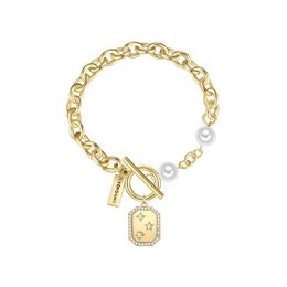 Yokoamii Armband Damen Gr&ouml;&szlig;e One Size goldgelb / silber / perlwei&szlig;