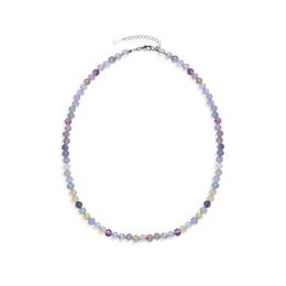 J Classics Silberkette Argentinischer Fluorit-Silberhalskette, bunt