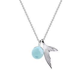 ELLAWIL Silberkette Kette mit Walflossen Anhänger Halskette Surferschmuck Taucherschmuck (Kettenlänge 40 cm verlängerbar um 5 cm, Sterling Silber 925)