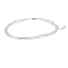 ELLAWIL Armband Damen Silberarmband Layering 4-fach mehr schichtiges Layerarmband (Armbandlänge 16,5 cm verlängerbar um 3,5 cm, Sterling Silber 925)