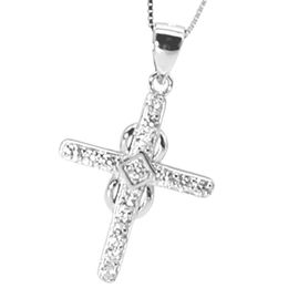 ELLAWIL Kreuzkette Damen Halskette mit Kreuzanhänger Kreuz Silberkette Kreuzkette (Sterling Silber 925, Kettenlänge 40 cm)
