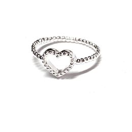 Edelschmiede925 Silberring schmaler Ring in 925 Silber mit Herzmotiv #55