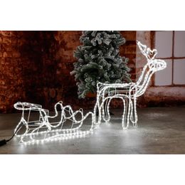 Gravidus LED-Dekofigur Rentier Schlitten Silhouette beleuchtet Weihnachtsdeko