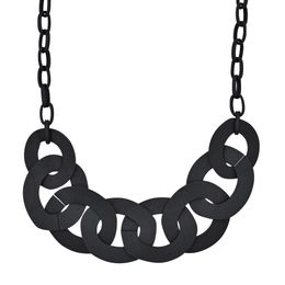 Steuer Collierkettchen Metallcollier schwarz matt
