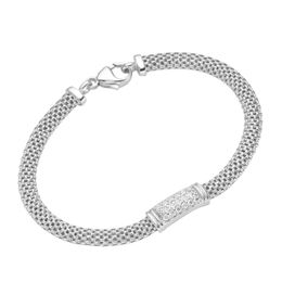 Smart Jewel Armband Mesh, Mittelteil Zirkonia, Silber 925, weiß