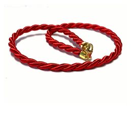 Edelschmiede925 Lederband elegante Seidenkordel rot mit 925/- vergoldetem Verschluß, 45 cm