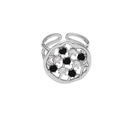 Nebelmeer Fingerring Netzschwarzer Ring Damen modischer Allround-Ring Einfaches Accessoire, Manschettenknöpfe
