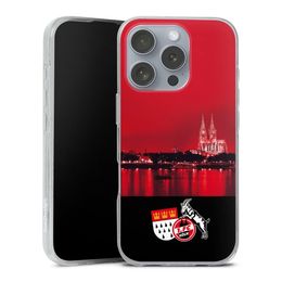 DeinDesign iPhone 16 Pro Handy Silikon H&uuml;lle Case transparent Handyh&uuml;lle 1. Fc K&ouml;ln Skyline Official Licensed Product Silikon Case