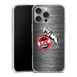 DeinDesign iPhone 16 Pro Max Handy Silikon H&uuml;lle Case transparent Handyh&uuml;lle Official Licensed Product Metallic Look 1. Fc K&ouml;ln Silikon Case