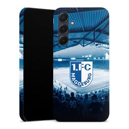 DeinDesign Galaxy A55 5G Handy Premium Case Smartphone Handyh&uuml;lle Schutzh&uuml;lle matt Stadium 1. Fcm 1. Fc Magdeburg Premium Case