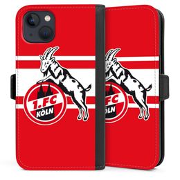 DeinDesign iPhone 13 Handy Klapph&uuml;lle Handyh&uuml;lle aus Kunst Leder schwarz Flip Case Official Licensed Product Coat Of Arms 1. Fc K&ouml;ln Sideflip mit Lasche
