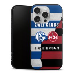 DeinDesign iPhone 16 Pro Handy Slim Case extra d&uuml;nn Silikon Handyh&uuml;lle schwarz H&uuml;lle Friendship 1. Fc N&uuml;rnberg Fc Schalke 04 Silikon Slim Case