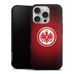 DeinDesign iPhone 16 Pro Handy Slim Case extra d&uuml;nn Silikon Handyh&uuml;lle schwarz H&uuml;lle Official Licensed Product Coat Of Arms Eintracht Frankfurt Silikon Slim Case