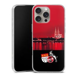 DeinDesign iPhone 16 Pro Max Handy Silikon H&uuml;lle Case transparent Handyh&uuml;lle 1. Fc K&ouml;ln Skyline Official Licensed Product Silikon Case